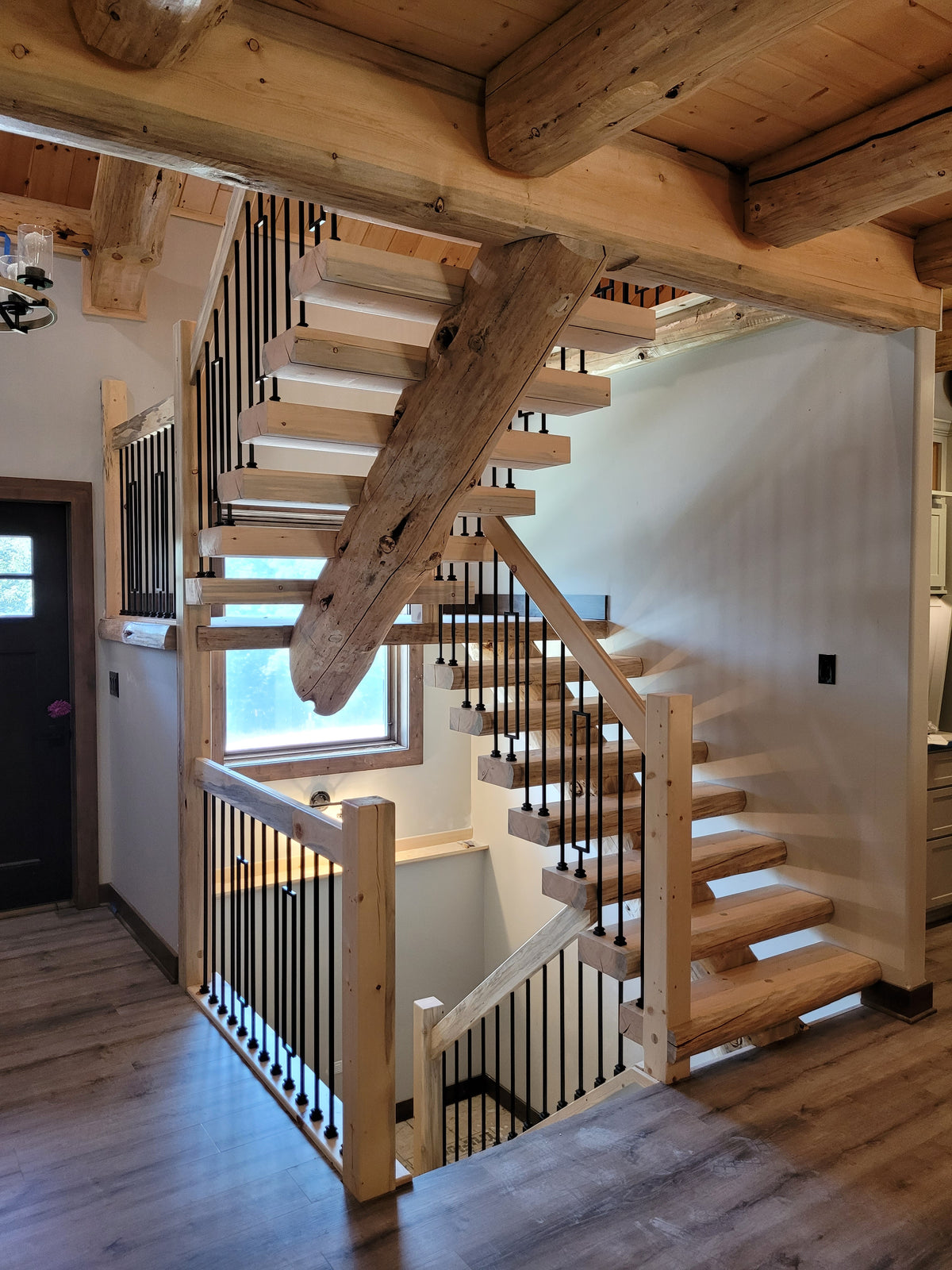 Timber Stairs For Rustic Home Construction